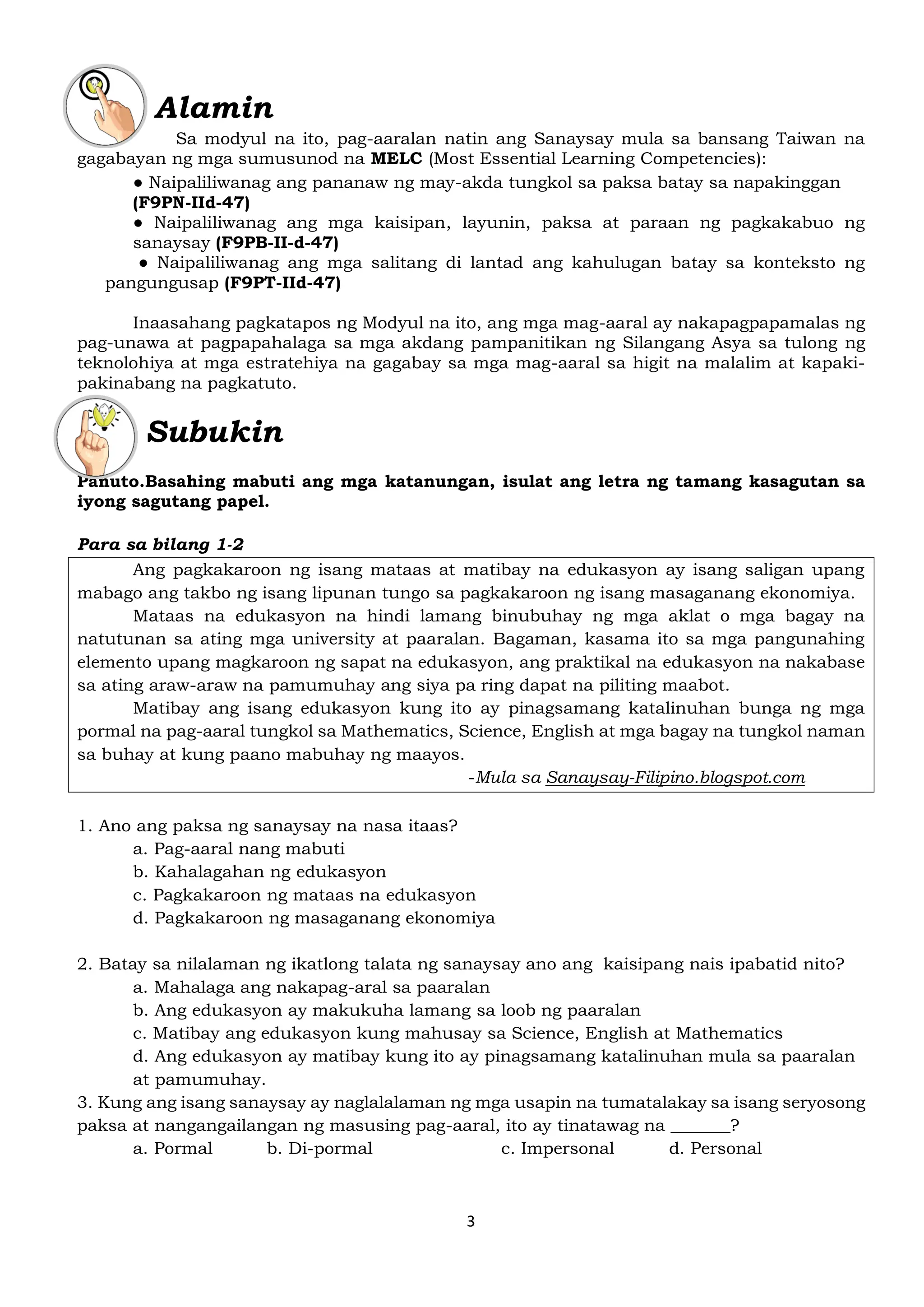 Fil 9 Modyul 4 Q2 Sanaysay Mula sa Taiwan FINAL.pdf