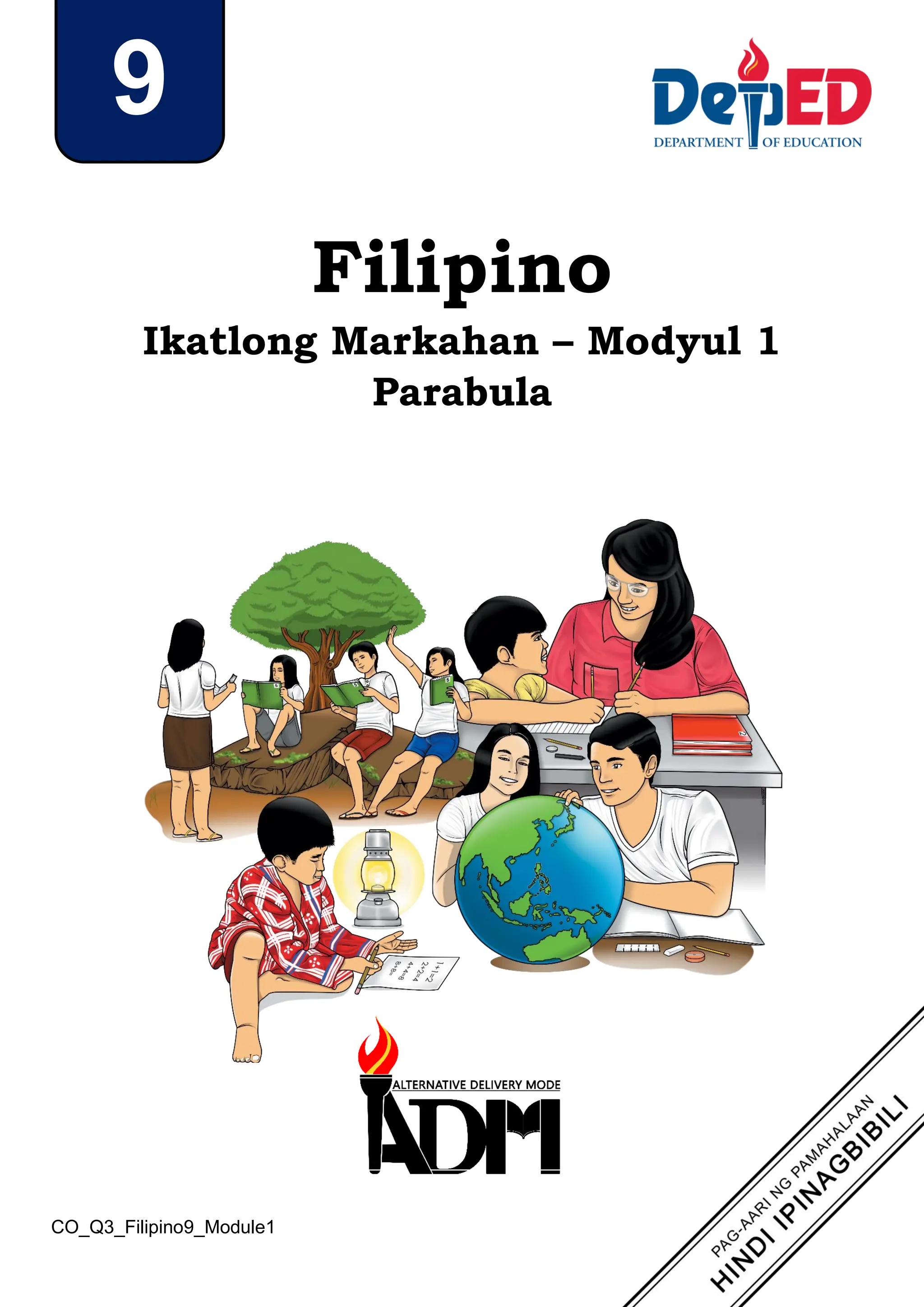 FILIPINO 9 IKATLONG MARKAHAN - UNANG MODYUL | PDF