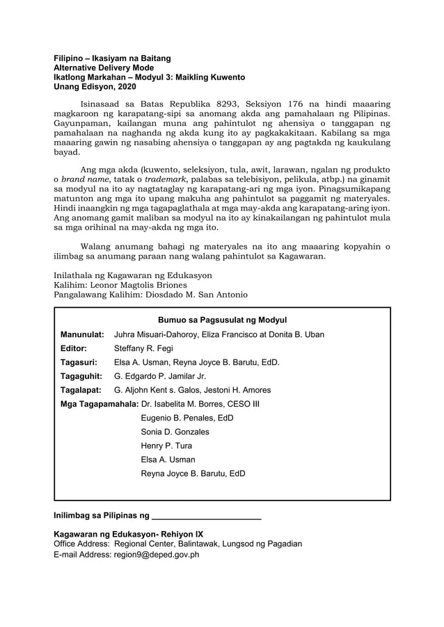 FIL9 Q3 MODYUL3.pdftttttttttttttttttttttttttttt | PDF