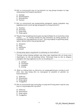 FIL9 Q3 MODYUL3.pdftttttttttttttttttttttttttttt | PDF