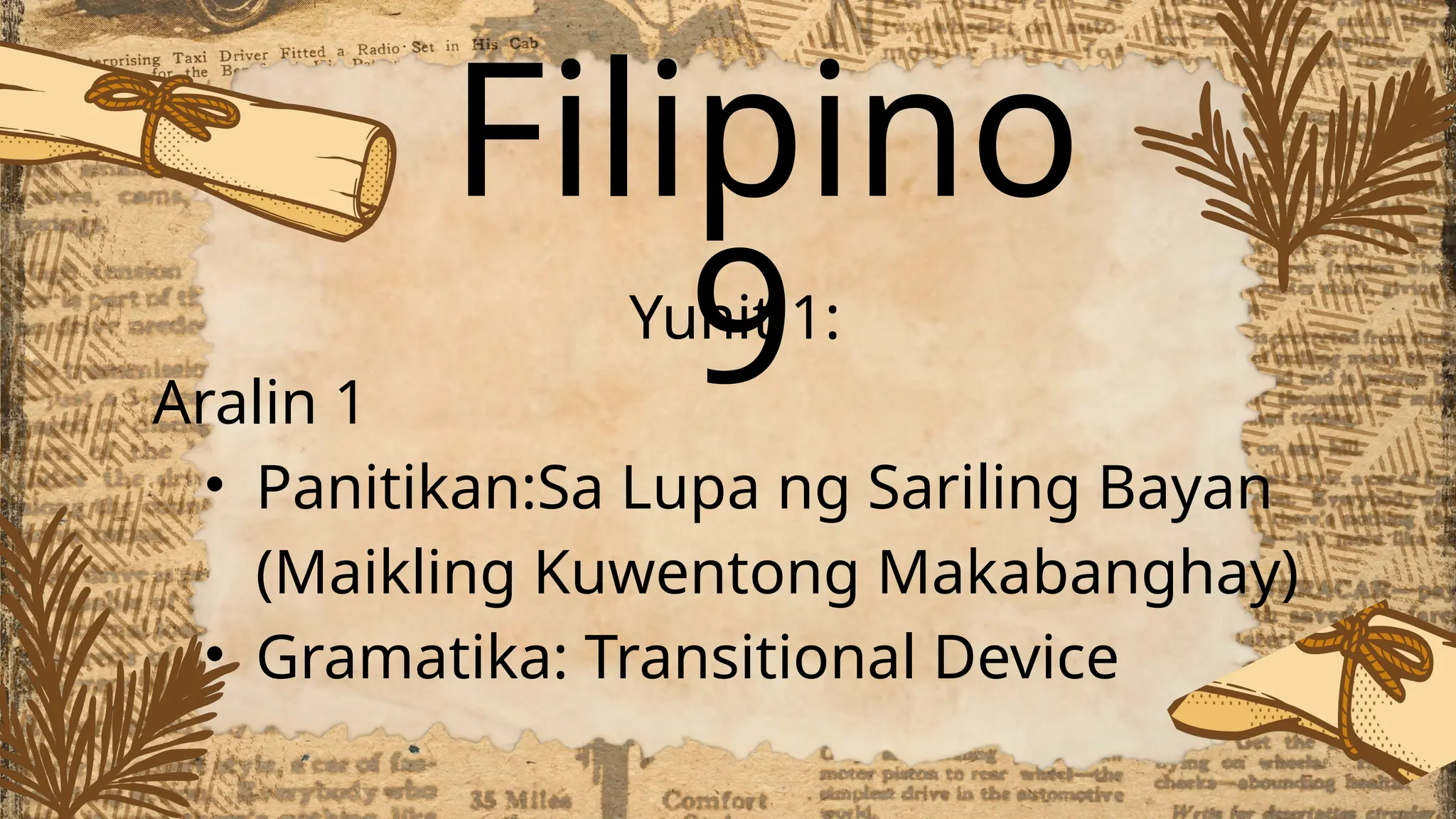 FILIPINO 9 - WEEK 1 MAIKLING KUWENTONG MAKABANGHAY | PPTX