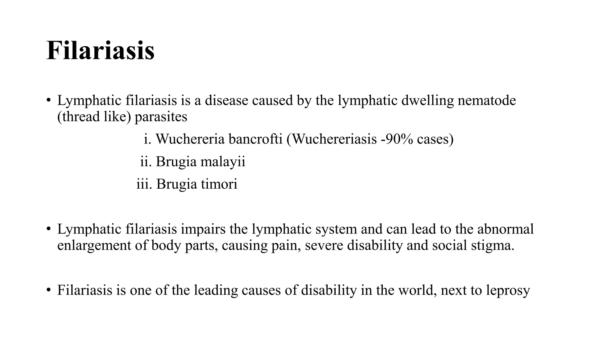 Filariasis I Lymphatic Filariasis I Community Medicine | PPTX