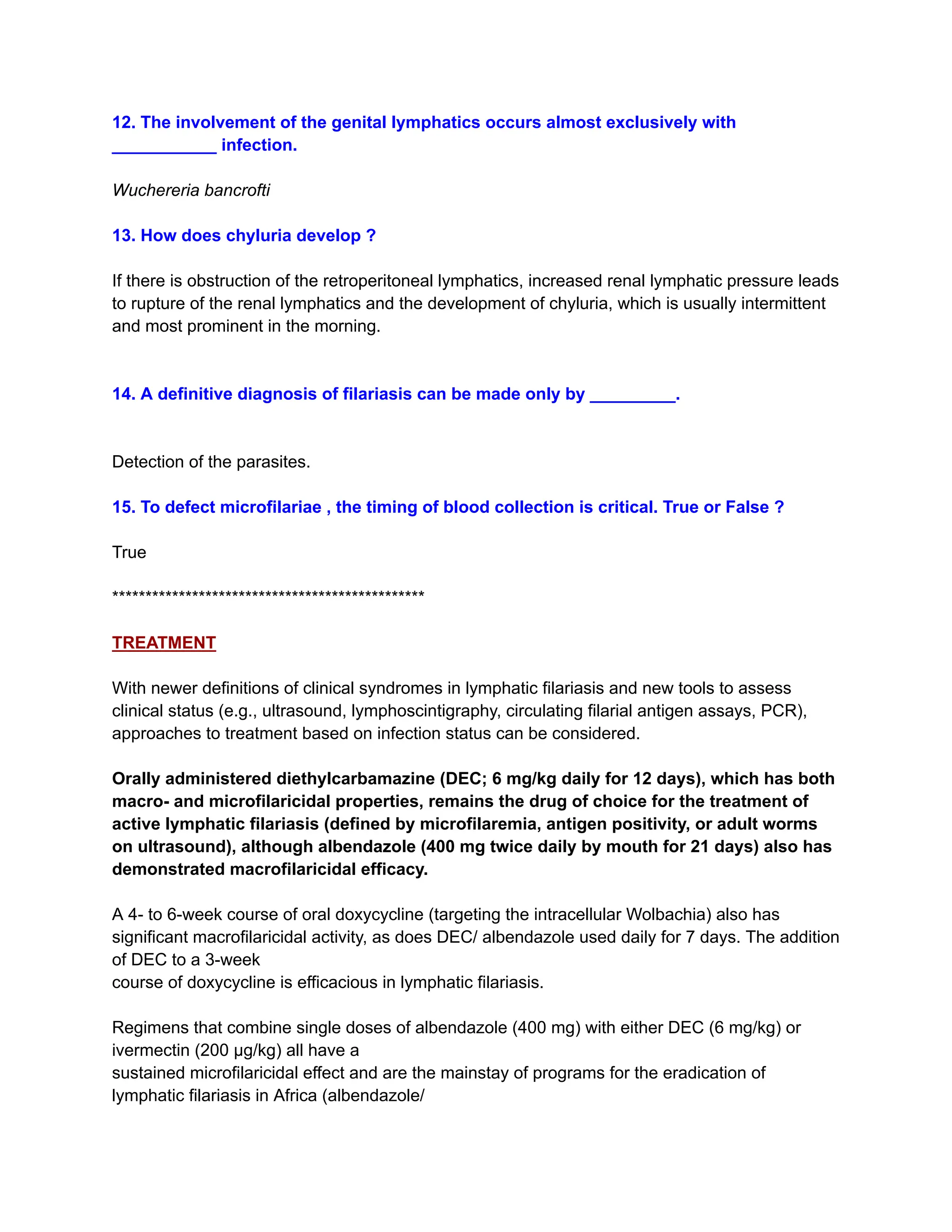 Lymphatic Filariasis - Important Points.pdf