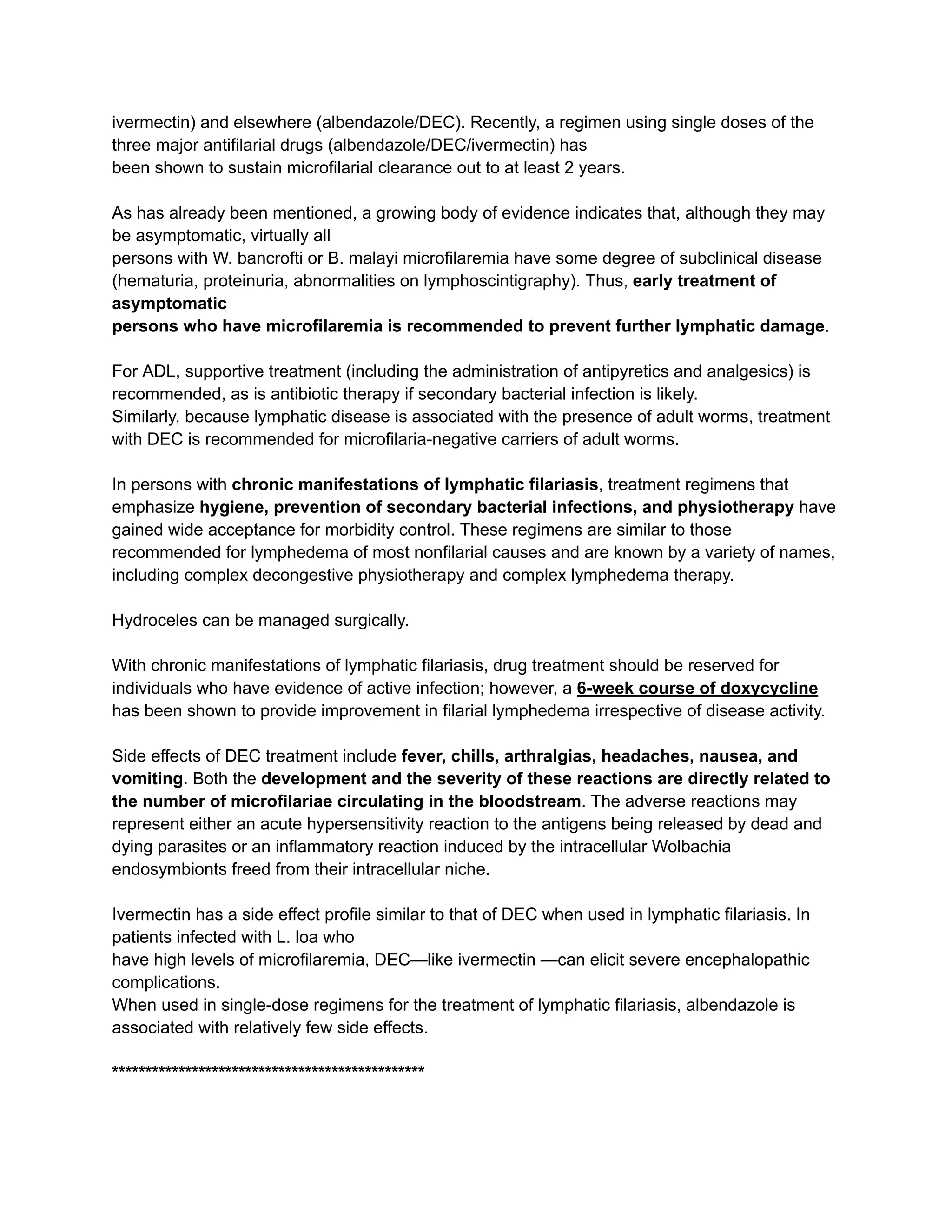 Lymphatic Filariasis - Important Points.pdf