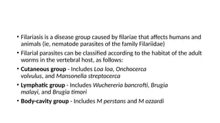 tropical infection filariasis,...........pptx