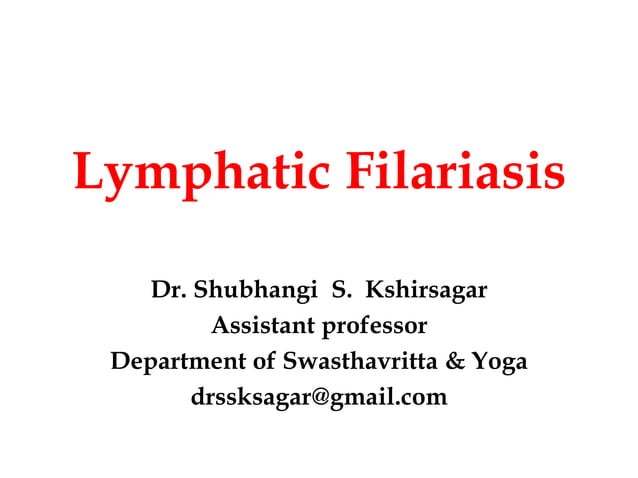 Lymphatic filariasis | PDF
