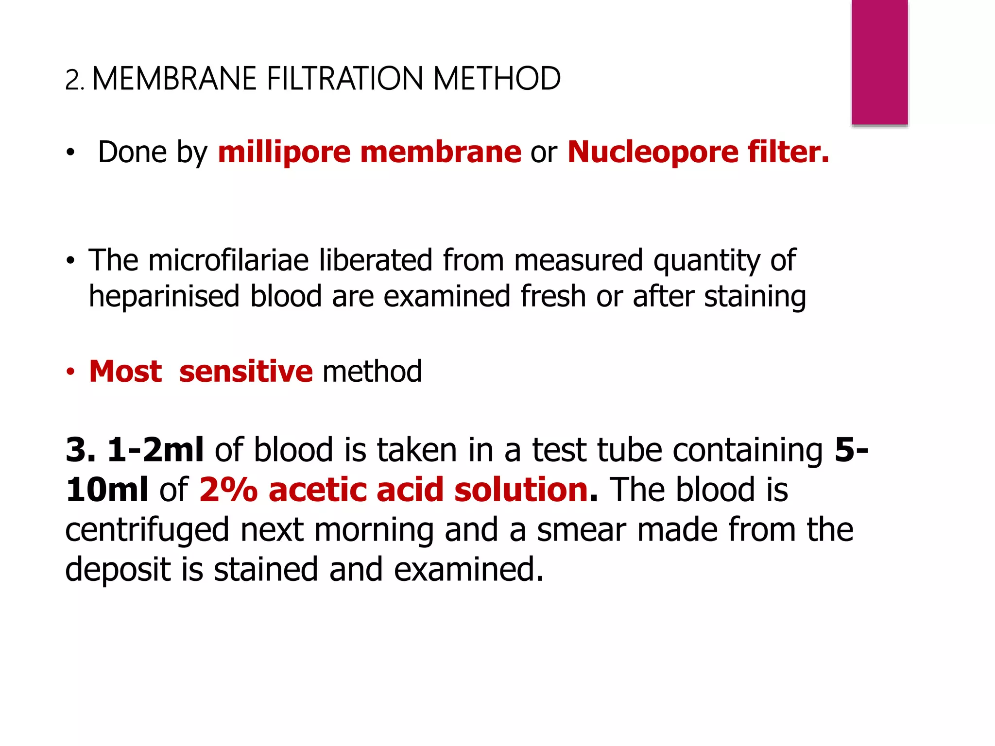 Filariasis laboratory diagnosis | PPTX