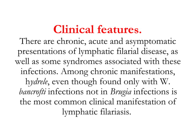 Filariasis | PPT | Infectious Diseases | Diseases and Conditions