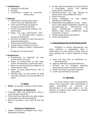 chapters in FILDIS_compilation BUOD /summary | PDF