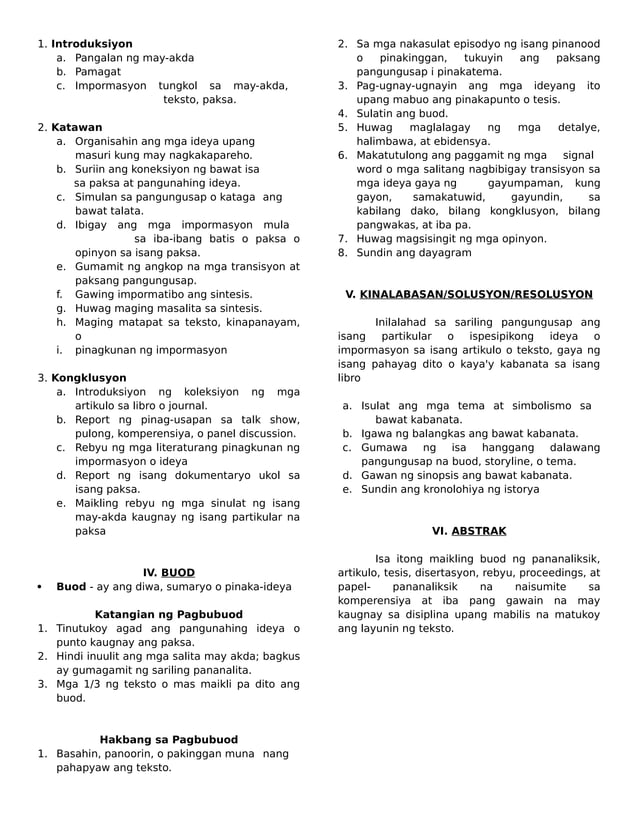 chapters in FILDIS_compilation BUOD /summary | PDF