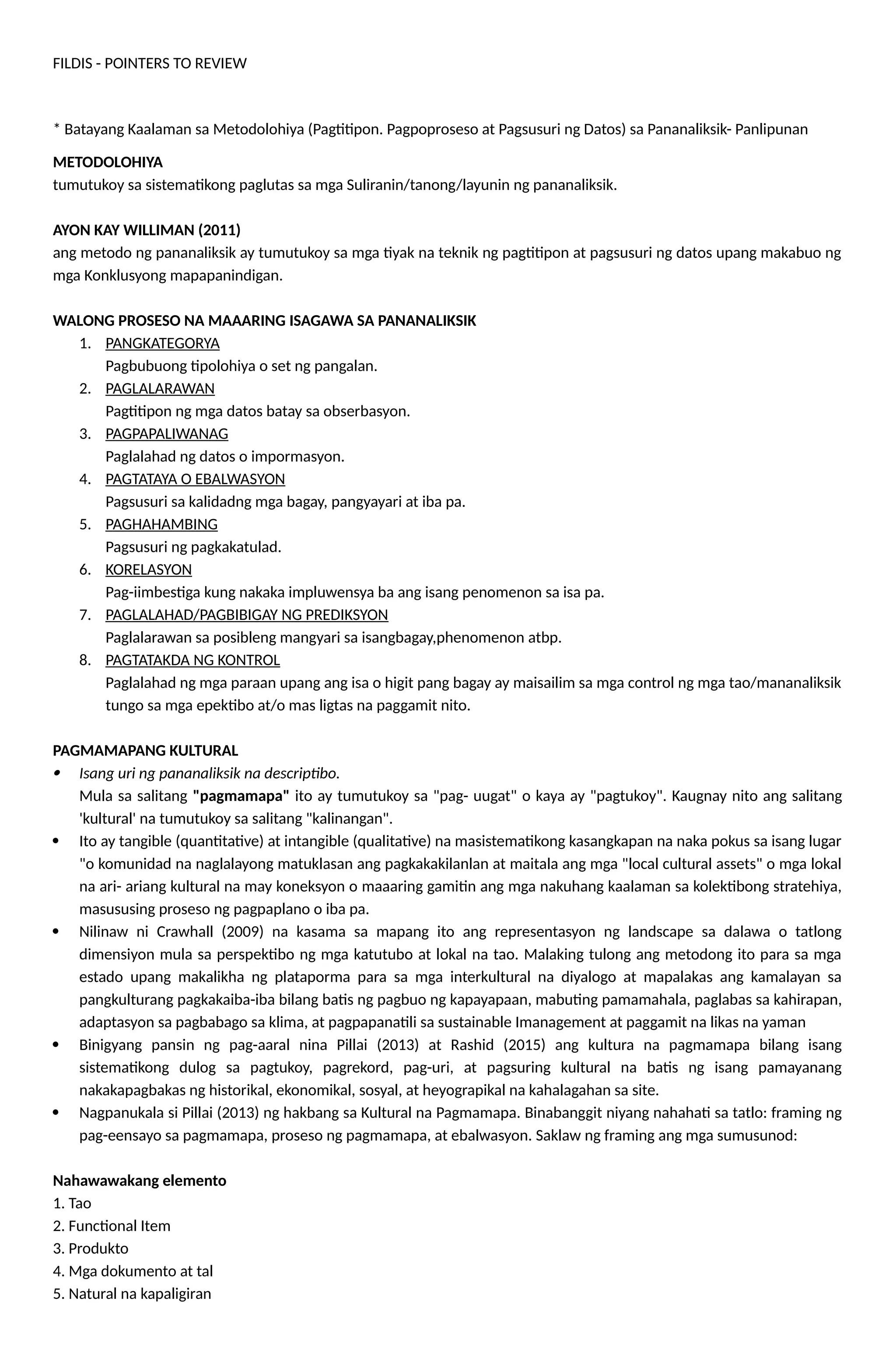 FILIPINO SA IBA'T IBANG DISIPLINA POINTERS TO REVIEW.docx