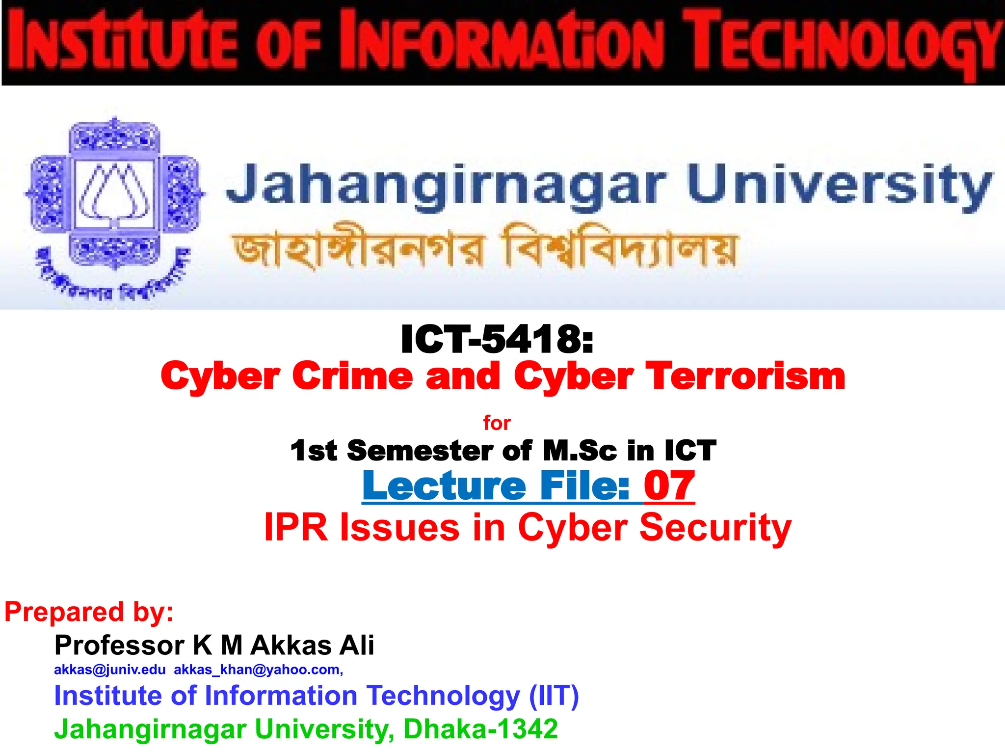File-07 Intellectual Property Right (IPR) Issues in Cyber Security- ICT ...