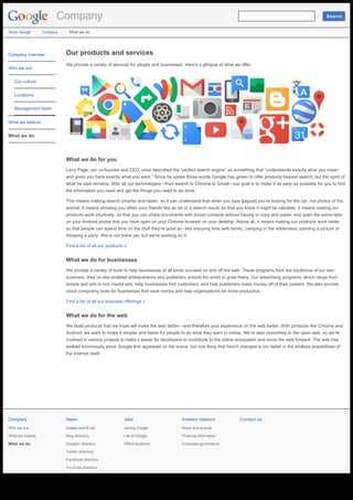 Our products and services | PDF | Search | Internet