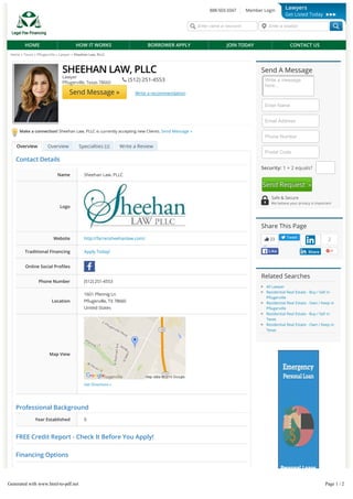 Pflugerville Lawyer - Sheehan Law, PLLC - Lawyer | PDF