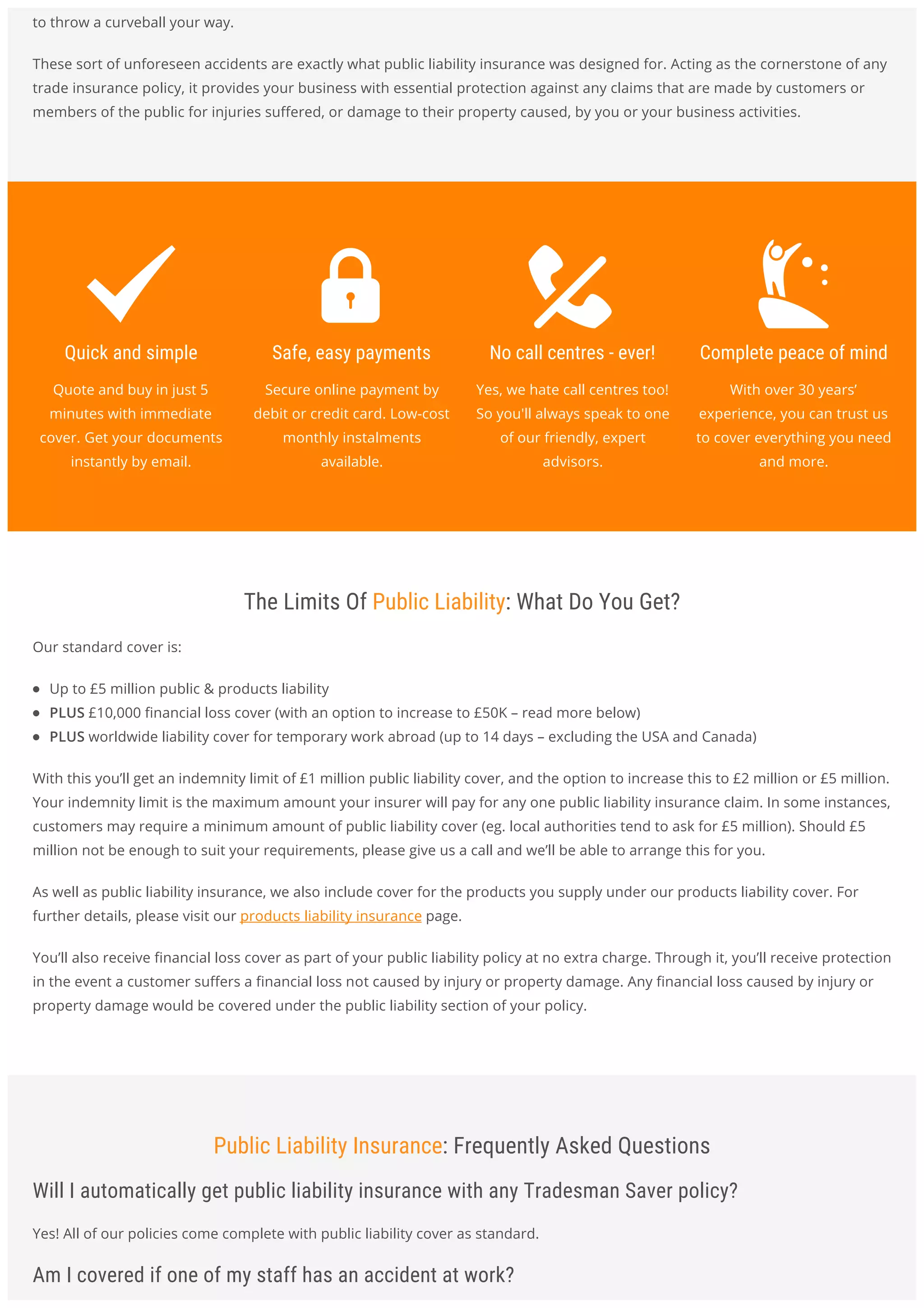 Public Liability Insurance With Instant Cover – Tradesman Saver | PDF ...