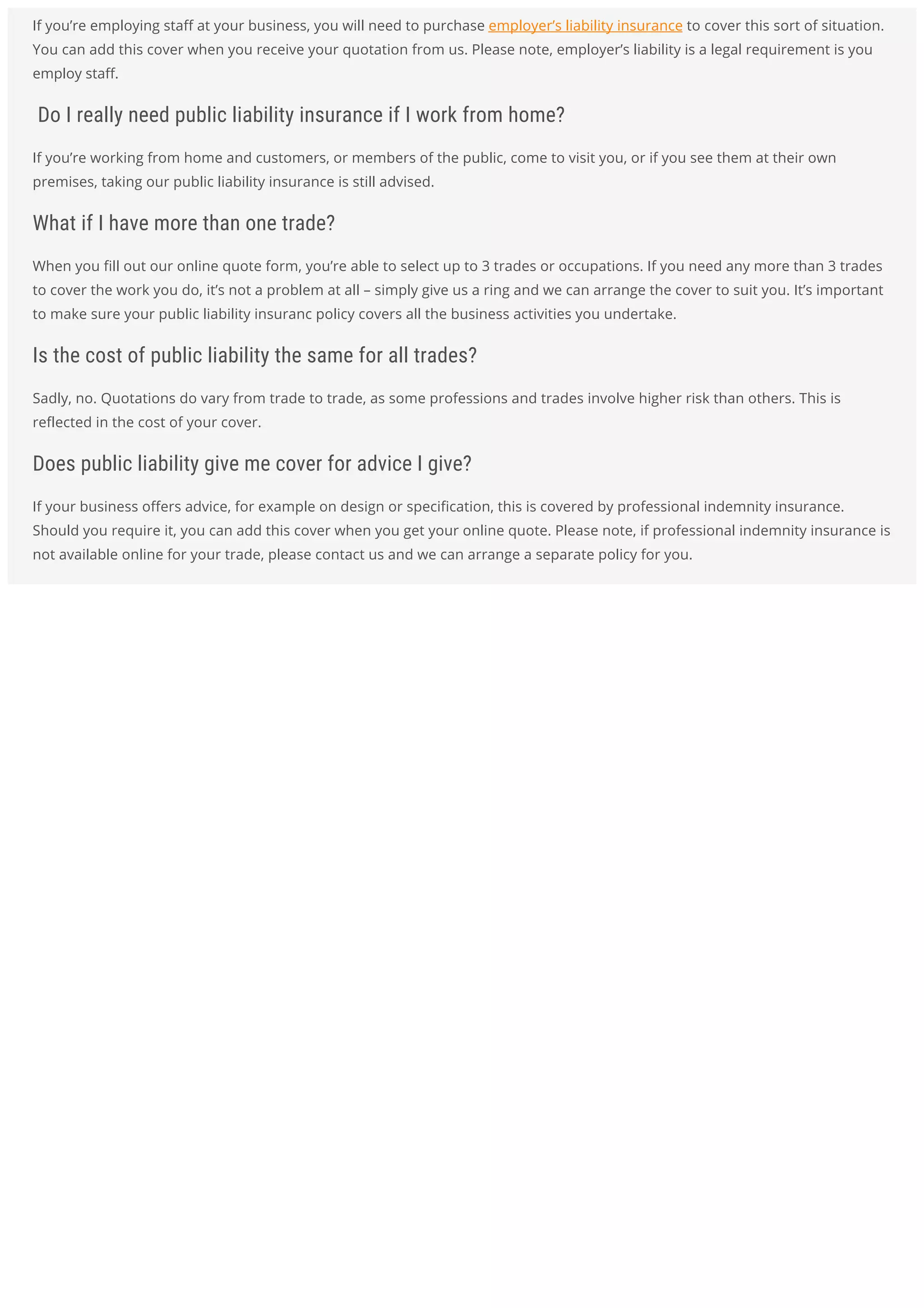 Public Liability Insurance With Instant Cover – Tradesman Saver | PDF ...