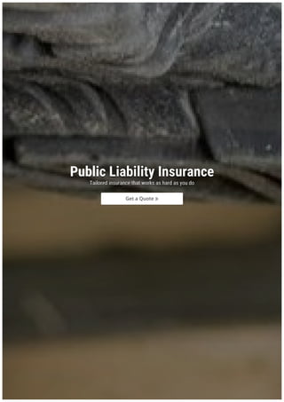 Public Liability Insurance With Instant Cover – Tradesman Saver | PDF