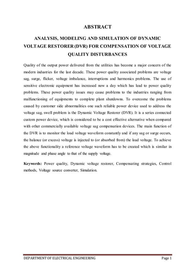 Dynamic Voltage Regulator | PDF