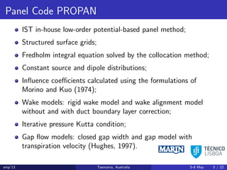 A Comparison of Panel Method and RANS Calculations for a Ducted ...