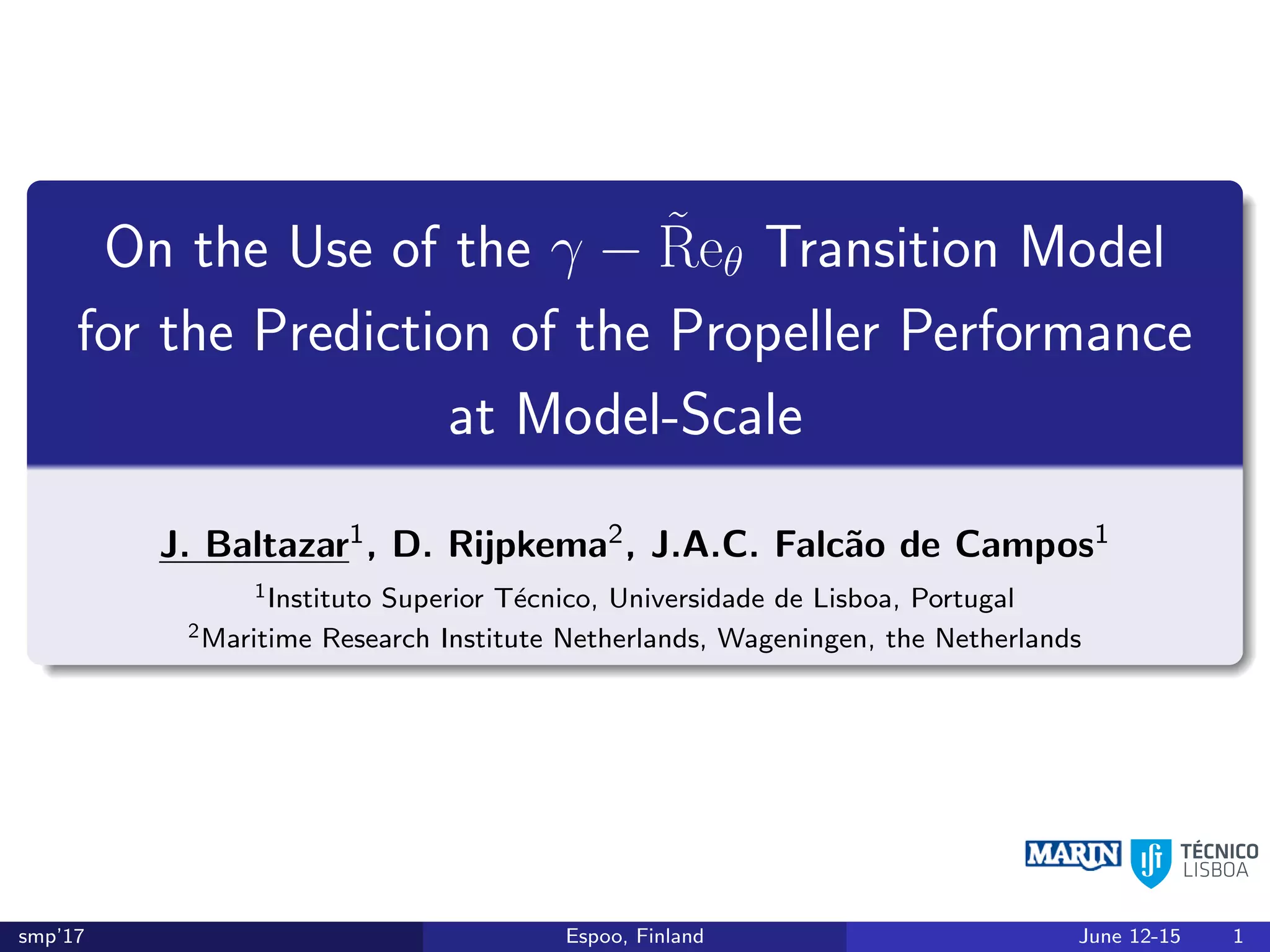 On The Use Of The Gamma Retheta Transition Model For The Prediction