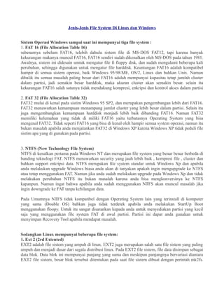 File system pd os windows dan linux | PDF
