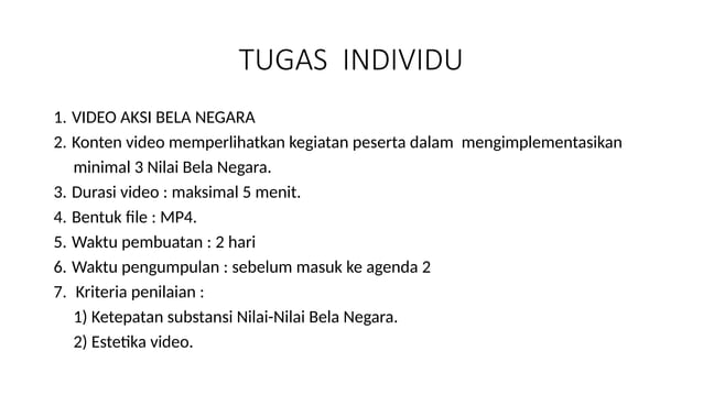 contoh tugas individu latsar cpns tugas aksi bela negara | PPTX