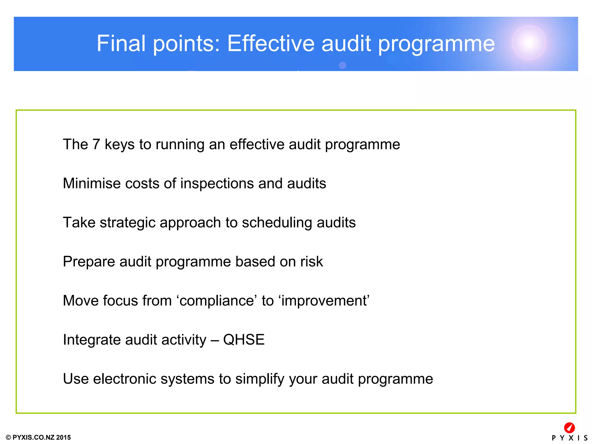 The 7 Keys to an Effective Audit Programme | PDF