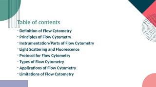 presentasi metode flow cytometry (PArt, types, aplication) | PPTX