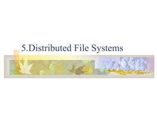 DISTRIBUTED FILE SYSTEM- Design principles, consistency models | PPT