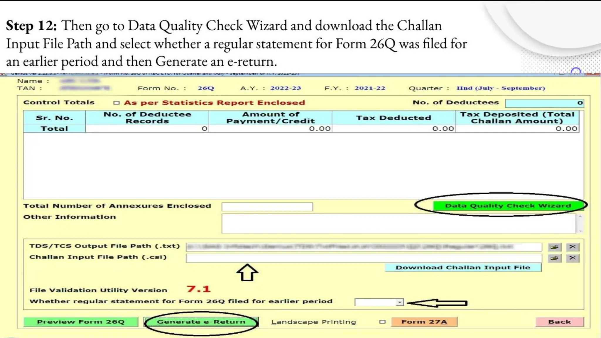 Simplified Instructions for Filing Form 26Q Using Gen TDS e-Filing ...