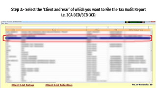 Guide for Filing Form 3CA-3CD/3CB-3CD Using Gen Bal Software | PPT