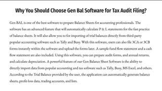 Guide for Filing Form 3CA-3CD/3CB-3CD Using Gen Bal Software | PPT