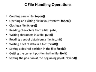 How to do file-handling - in C language | PPT