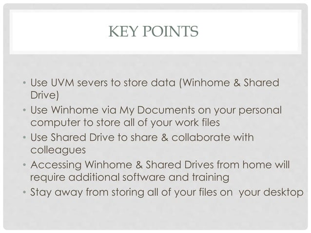 File Storage @ UVM | PPT