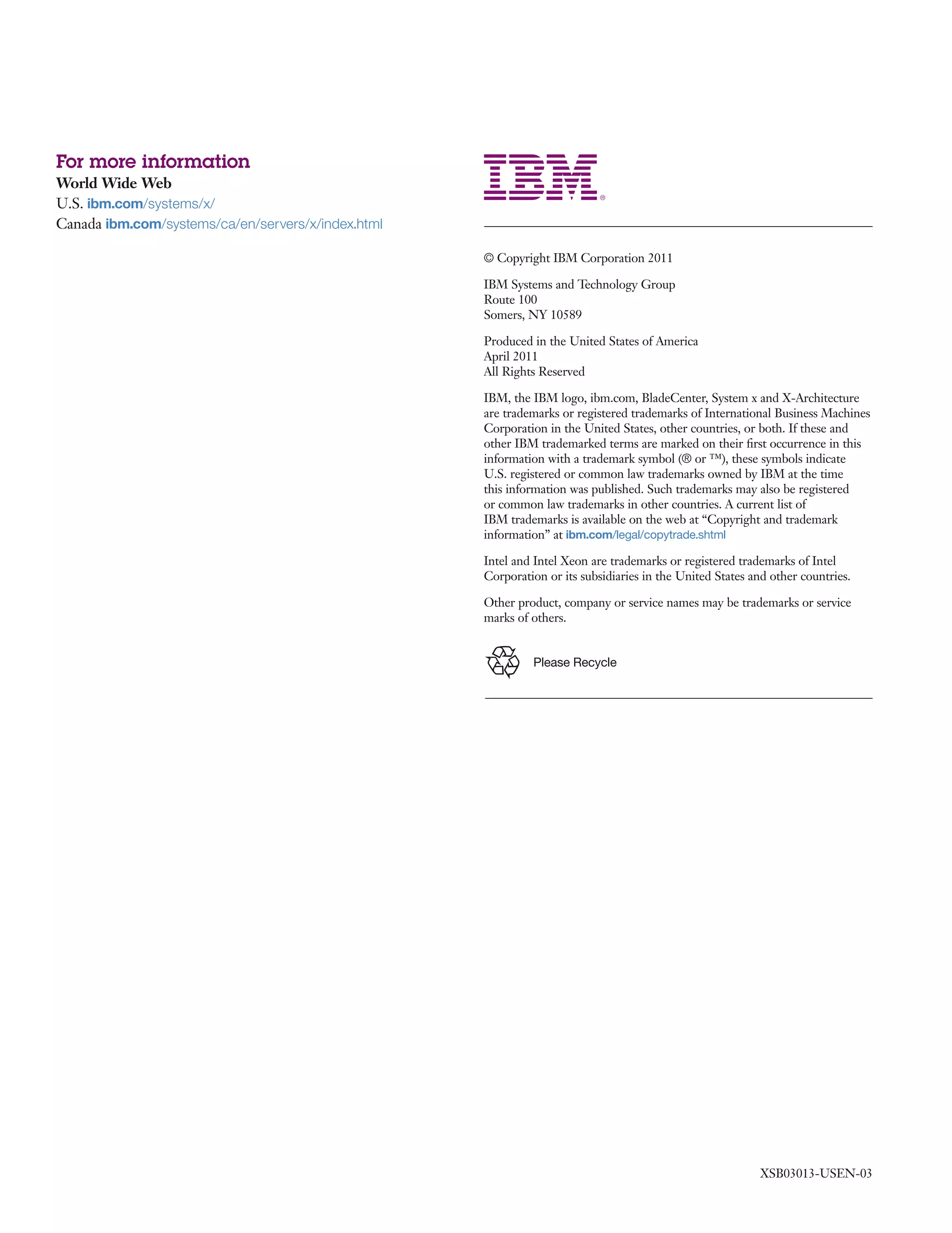 IBM e x5 Brochure | PDF