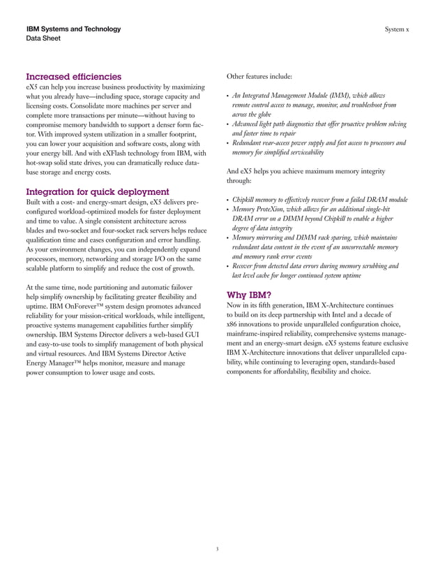 IBM e x5 Brochure | PDF