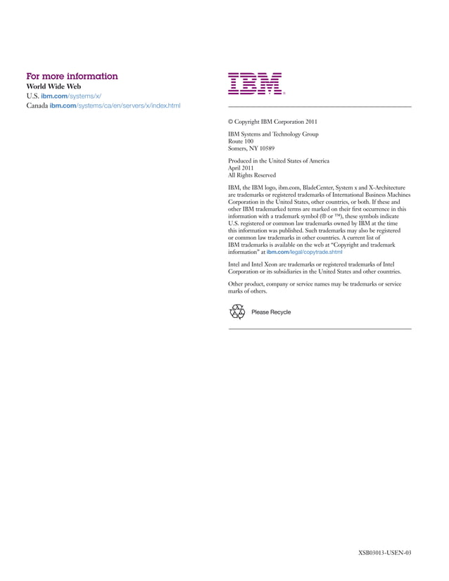 IBM e x5 Brochure | PDF