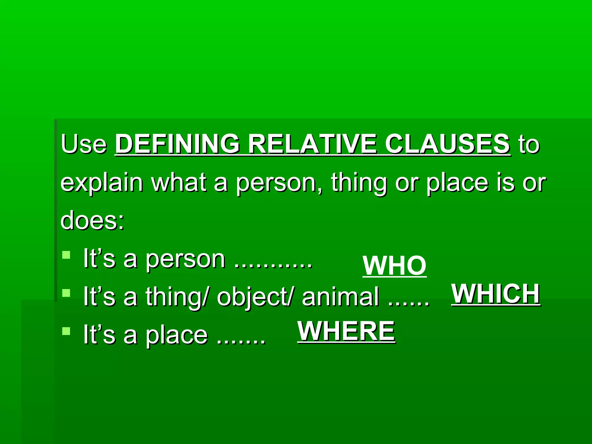 NB2 - Relative clauses - guess the word | PPT