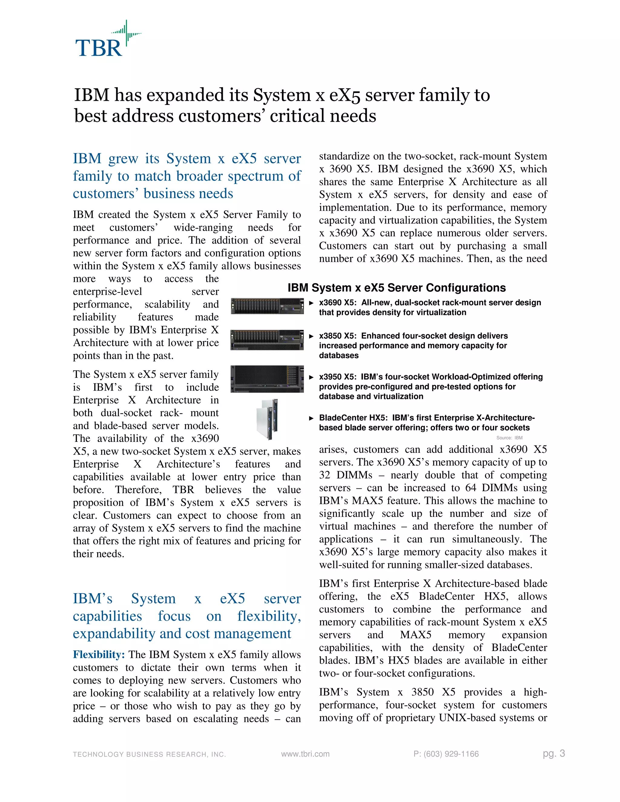 IBM System x eX5 Servers Attack Customers Most Challenging IT Problems | PDF