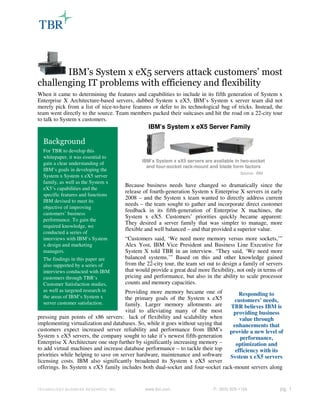 IBM System x eX5 Servers Attack Customers Most Challenging IT Problems | PDF