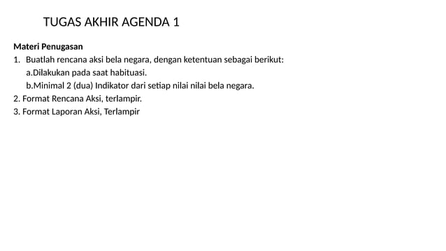 tugas 1 agenda latsar cpns 202777 dalam pemenuhan | PPTX