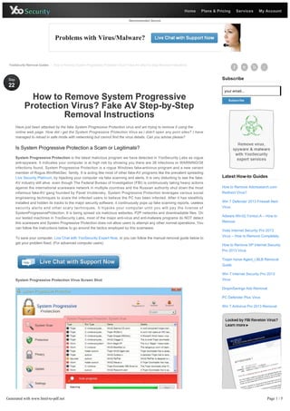 How to Remove System Progressive Protection - Removal Instructions | PDF
