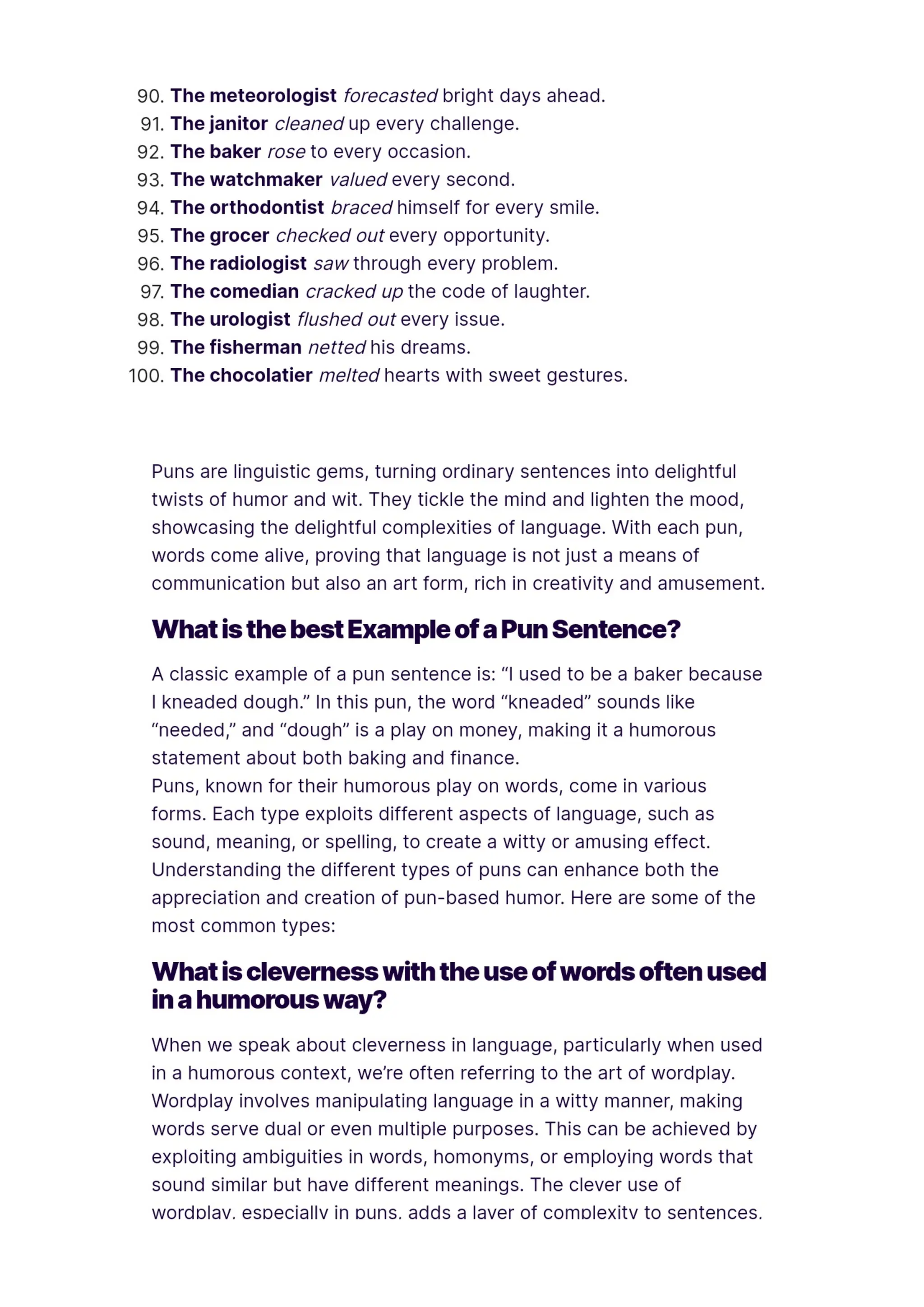 LITERARY TERMS IN ENGLISH - PUN SENTENCES | PDF