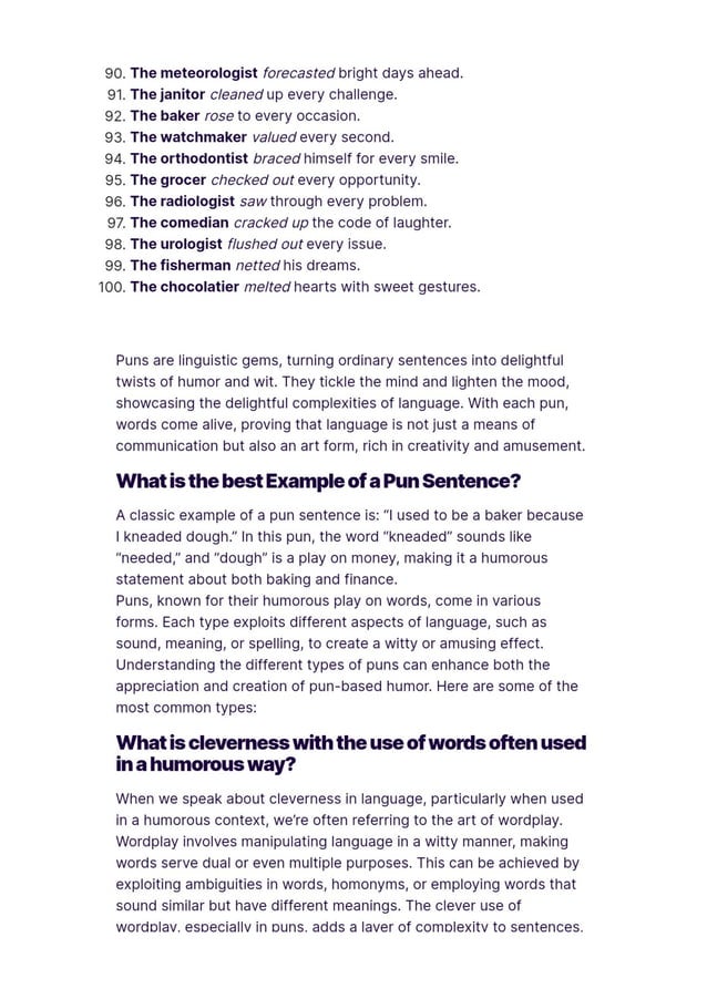 LITERARY TERMS IN ENGLISH - PUN SENTENCES | PDF