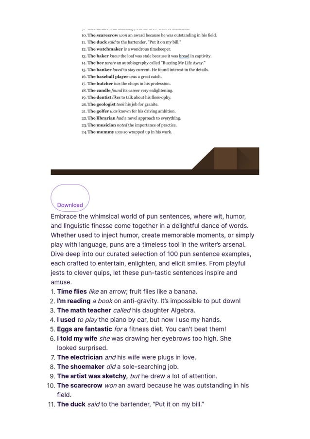 LITERARY TERMS IN ENGLISH - PUN SENTENCES | PDF
