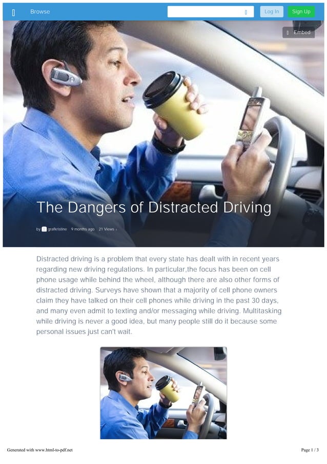 The Dangers of Distracted Driving | PDF