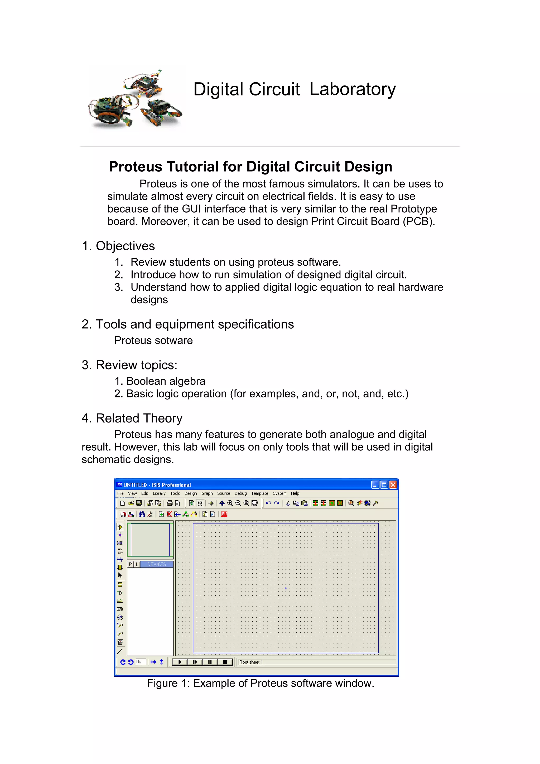 File 1 Proteus Tutorial For Digital Circuit Design Pdf Computer