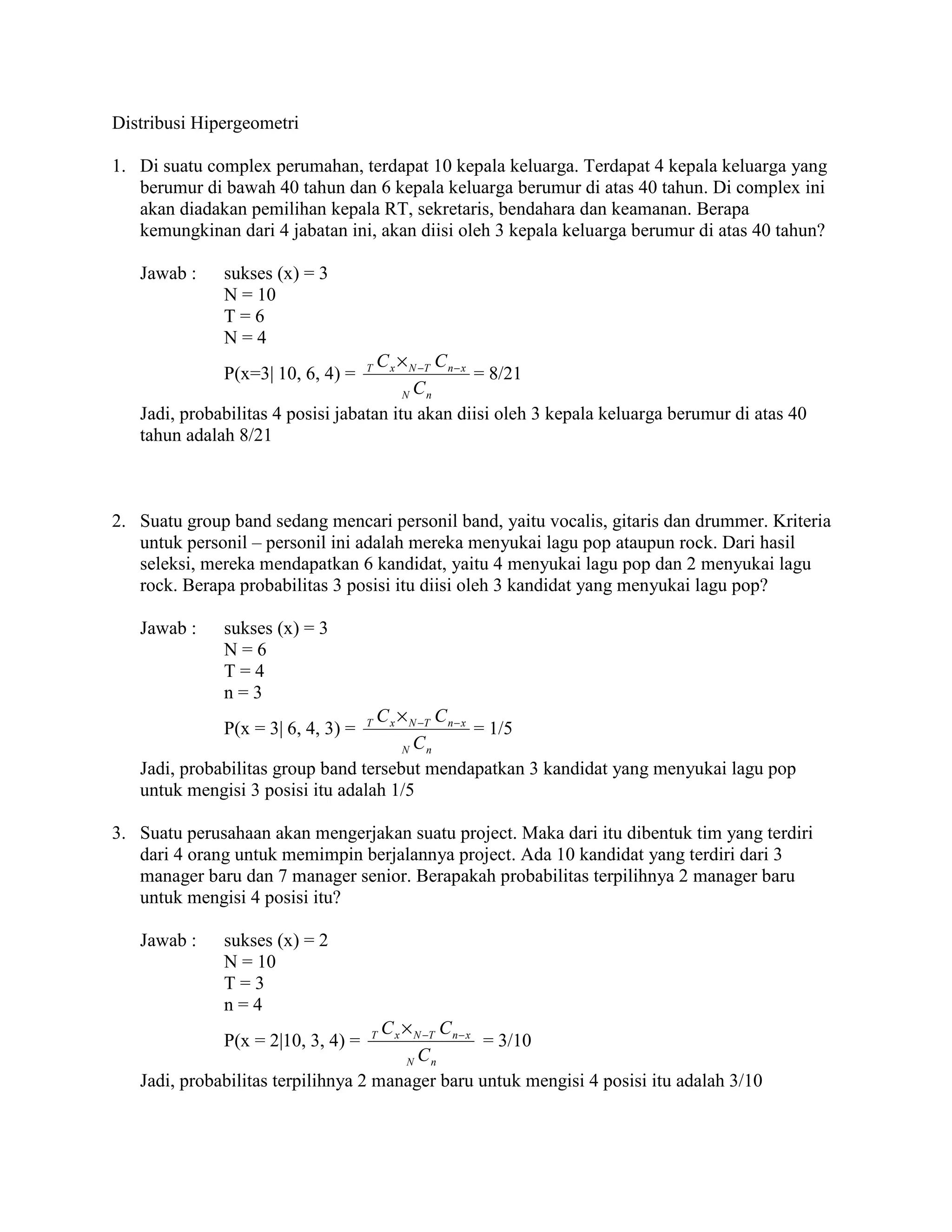 File1 soal contoh binomial dan poisson | PDF