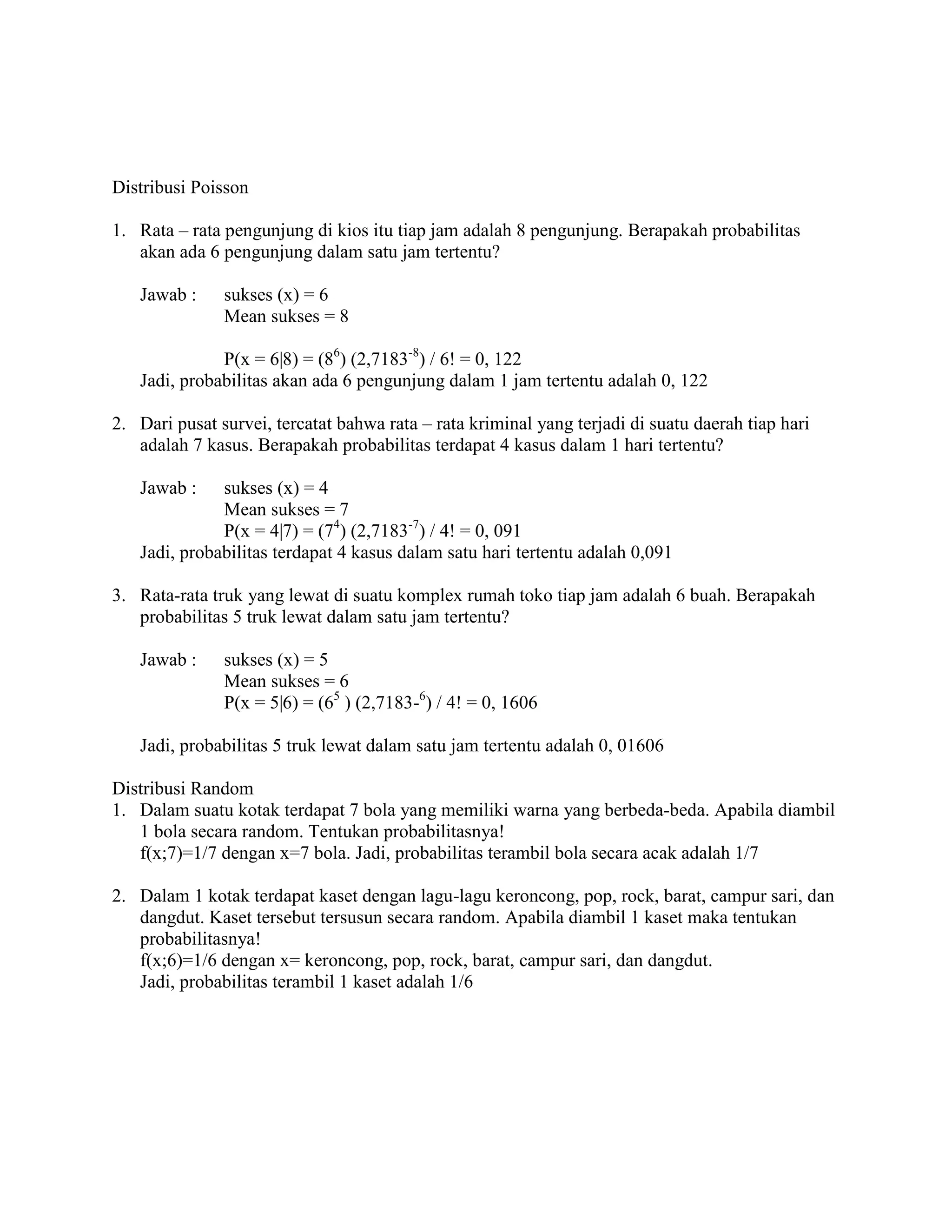 File1 soal contoh binomial dan poisson | PDF