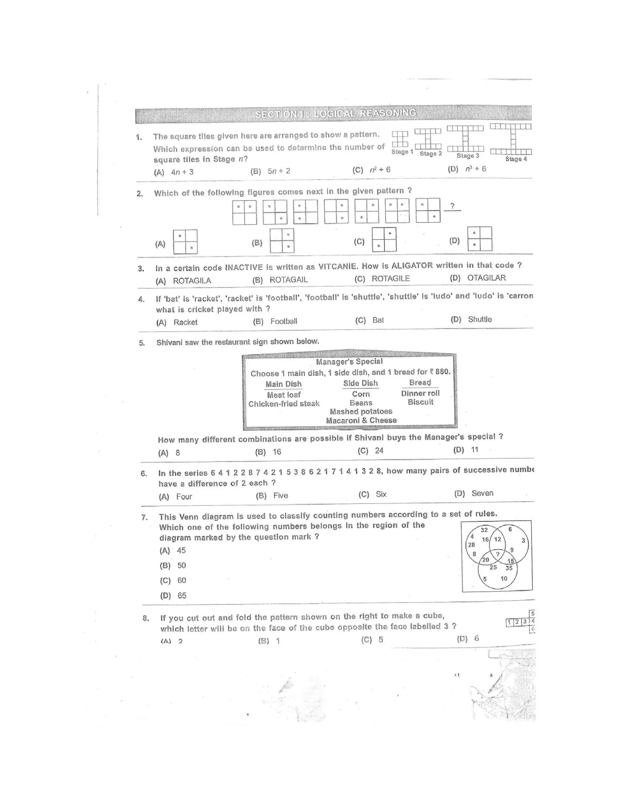 imo sample paper for classes 7 and 8 | PDF
